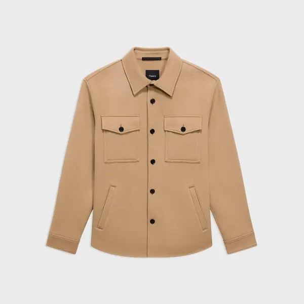Theory Shirt Jacket In Double-face Wool-cashmere