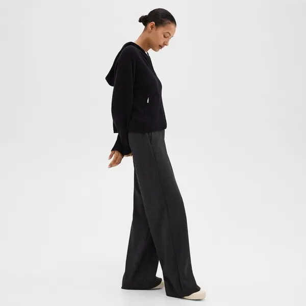 Theory Wide-leg Pant In Double-knit Jersey