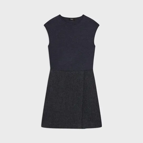 Theory Mini Wrap Dress In Tweed