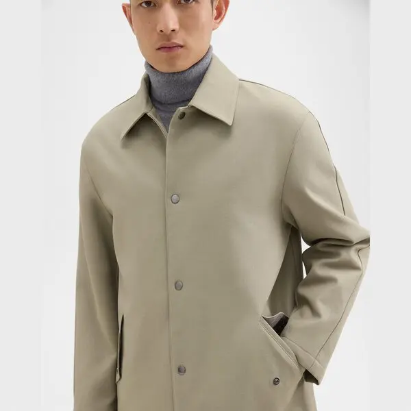 Theory Overcoat In Cotton Twill