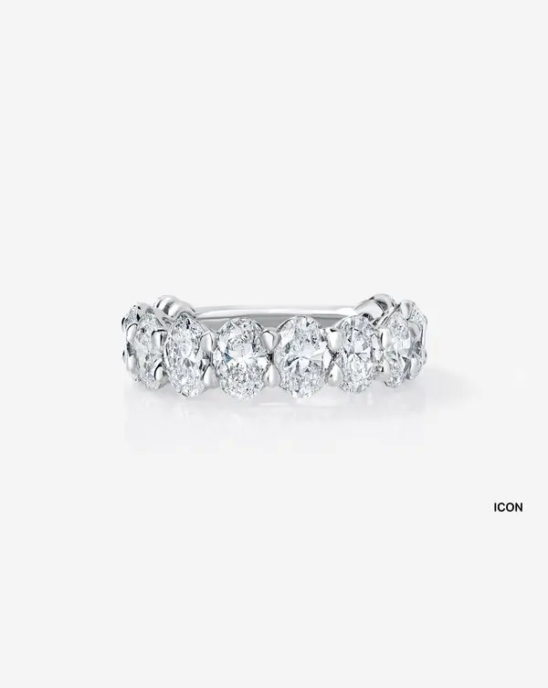 Ring Concierge Oval Diamond Wedding Band - Platinum