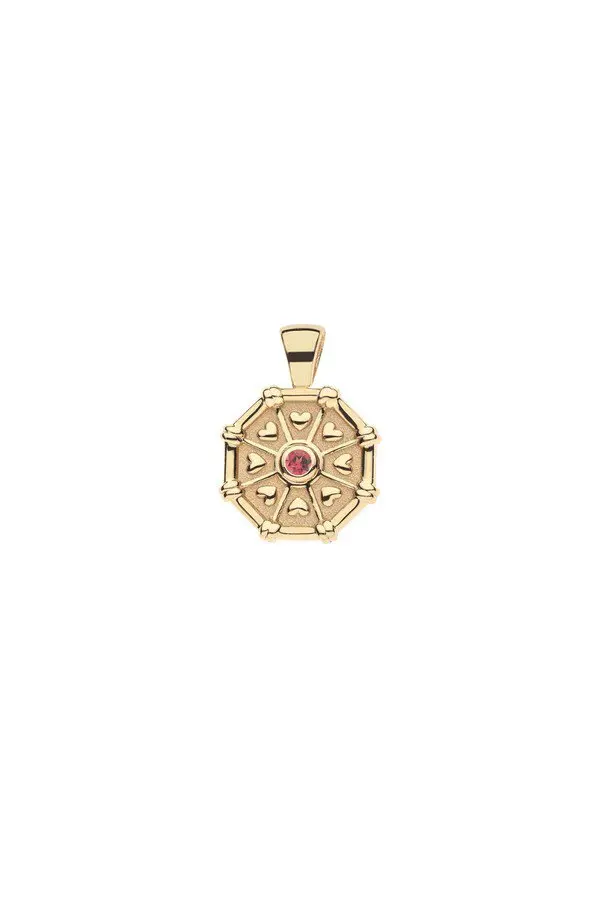 JANE WIN September Lucky Octagon Birthstone Pendant - Pink
