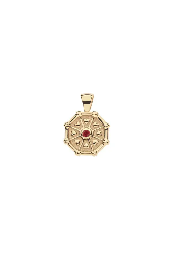 JANE WIN January Lucky Octagon Birthstone Pendant - Pink