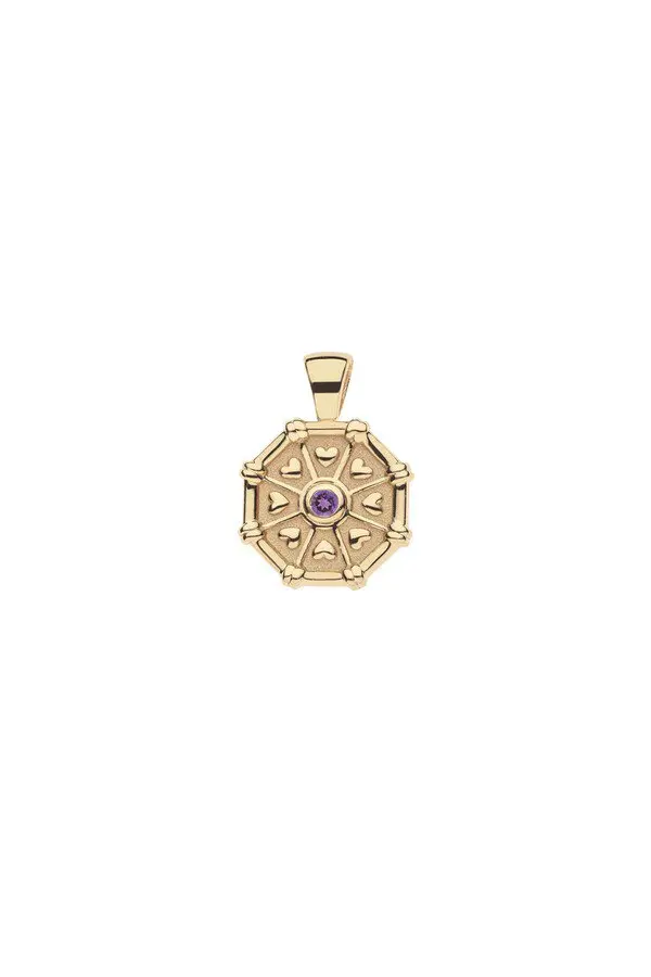 JANE WIN January Lucky Octagon Birthstone Pendant - Pink