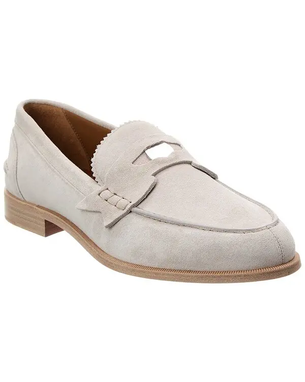 Christian Louboutin Penny Loafer Grey Suede Leather Size 12 US New Christian Louboutin Penny Loafer Suede Gray 44 | eBay main image 3
