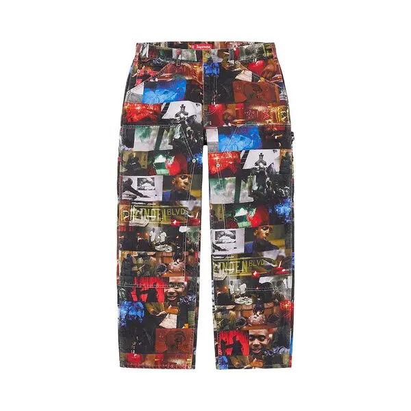 Supreme Nas And Dmx Collage Double Knee Denim Painter Pant - Multicolor