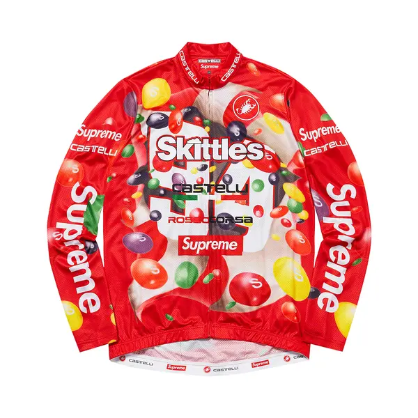 Supreme X Skittles X Castelli Long-sleeve Cycling Jersey - Red