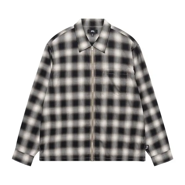 StÜssy Eddie Plaid Zip Shirt 'black