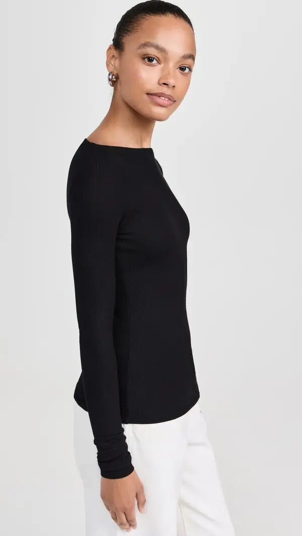 Enza Costa Silk Knit Boat Neck Top