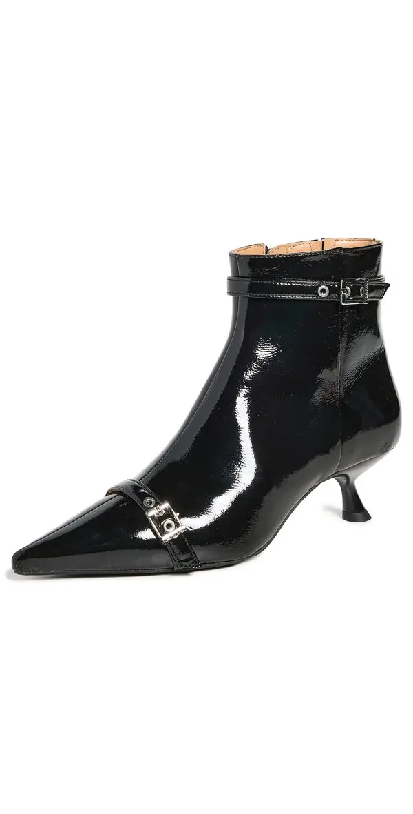 GANNI Eyelets Kitten Heel Booties