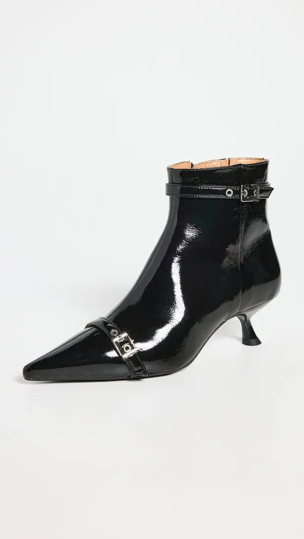 GANNI Eyelets Kitten Heel Booties