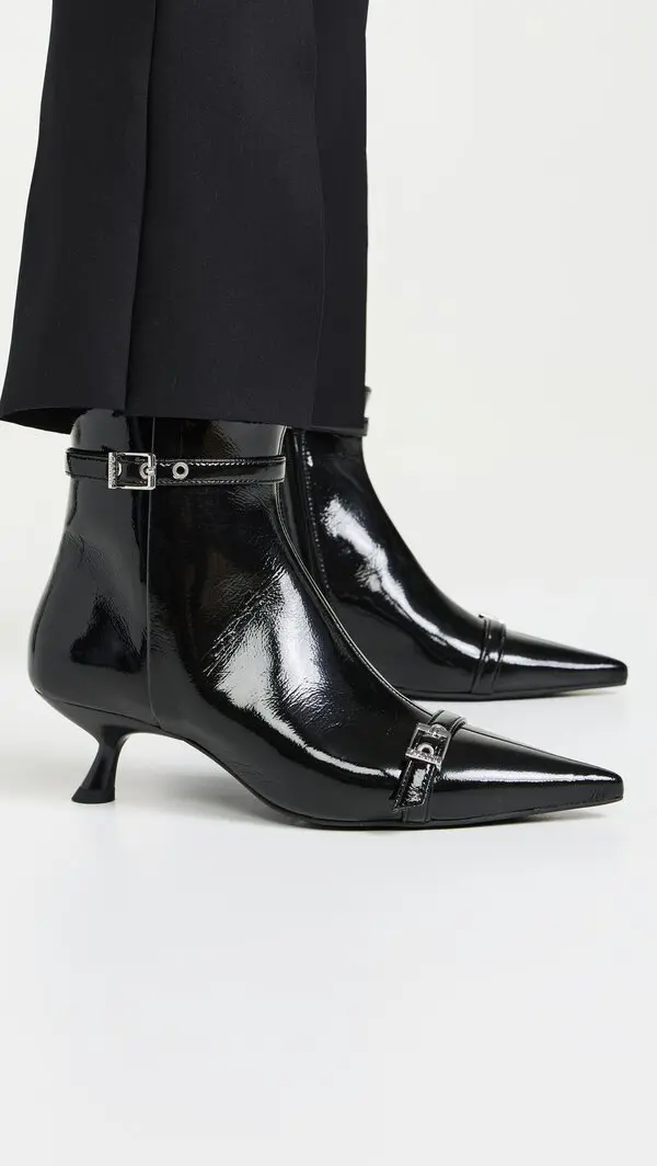 GANNI Eyelets Kitten Heel Booties