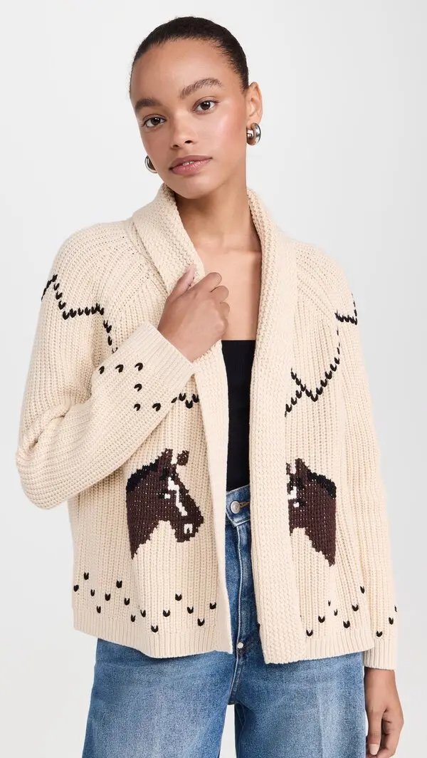 The Great. The Horse Lodge Cardigan - Cream