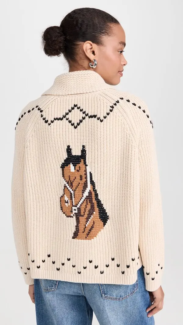 The Great. The Horse Lodge Cardigan - Cream