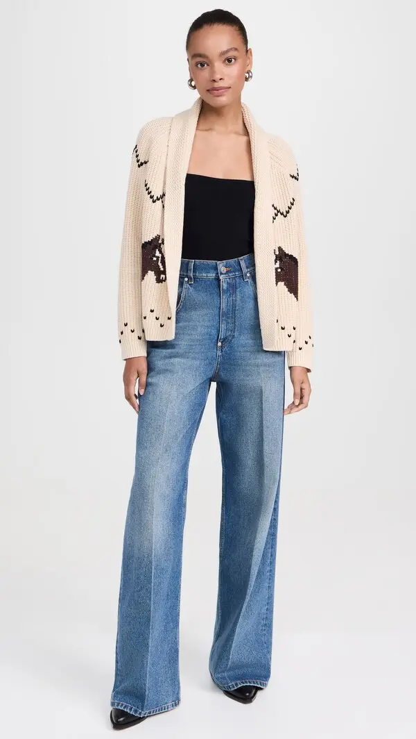 The Great. The Horse Lodge Cardigan - Cream