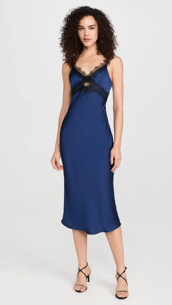 erin midi dress blue YQ046 Dusty Blue One Shoulder Slit Evening Dress Long Crystals Beaded –  YQLNNECouture main image 0