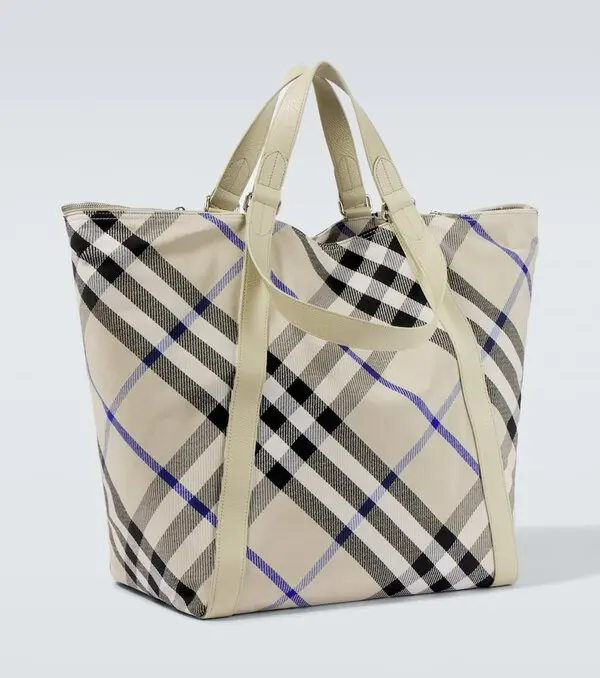 Burberry Check Large Jacquard Tote Bag