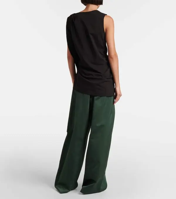 Dries Van Noten Draped Cotton Jersey Top