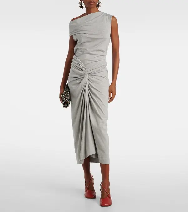 Dries Van Noten Draped Cotton Jersey Top