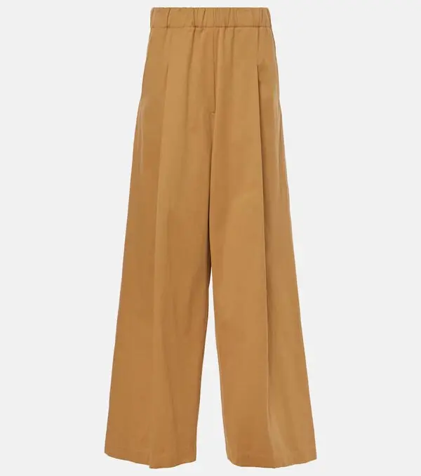 Dries Van Noten Cotton Wide-leg Trousers - Beige