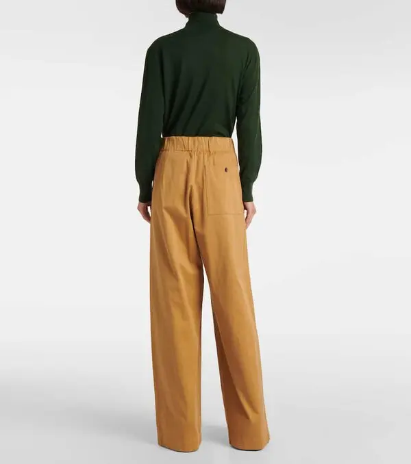 Dries Van Noten Cotton Wide-leg Trousers - Beige