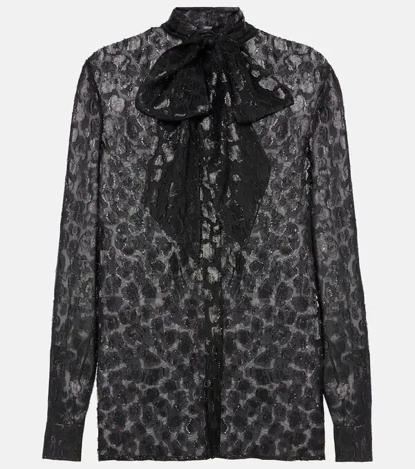 Versace Jacquard Satin Blouse