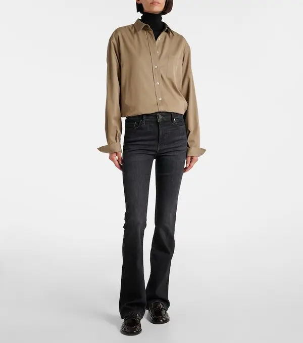 FRAME Le Mini High-rise Bootcut Jeans - Grey