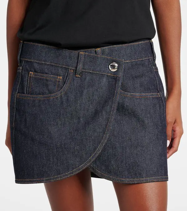 Coperni Asymmetric Denim Miniskirt - Blue