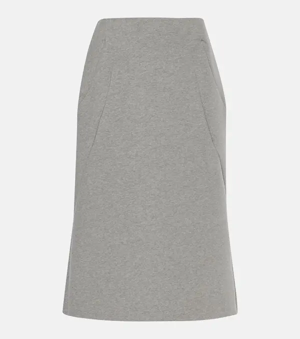 Dries Van Noten Cotton-blend Midi Skirt - Grey