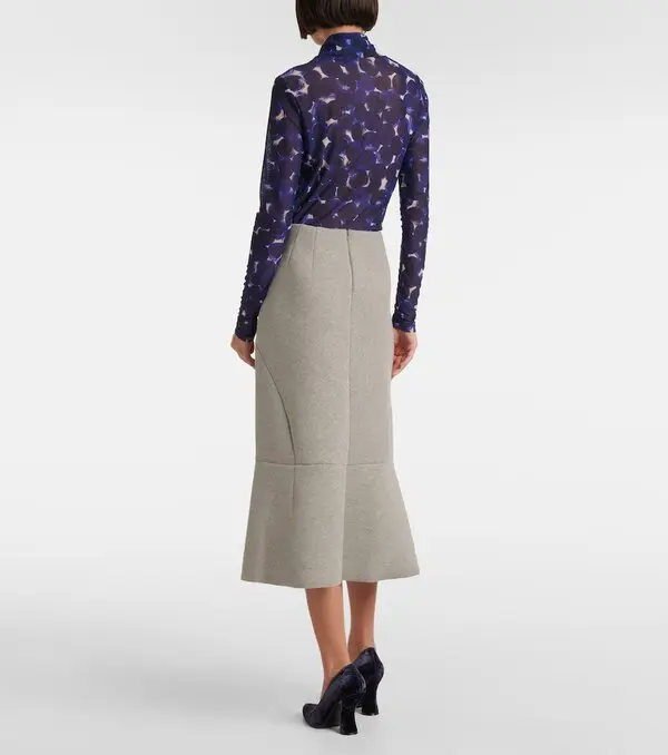 Dries Van Noten Cotton-blend Midi Skirt