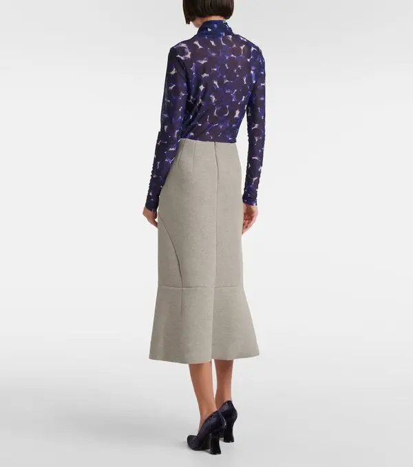 Dries Van Noten Cotton-blend Midi Skirt