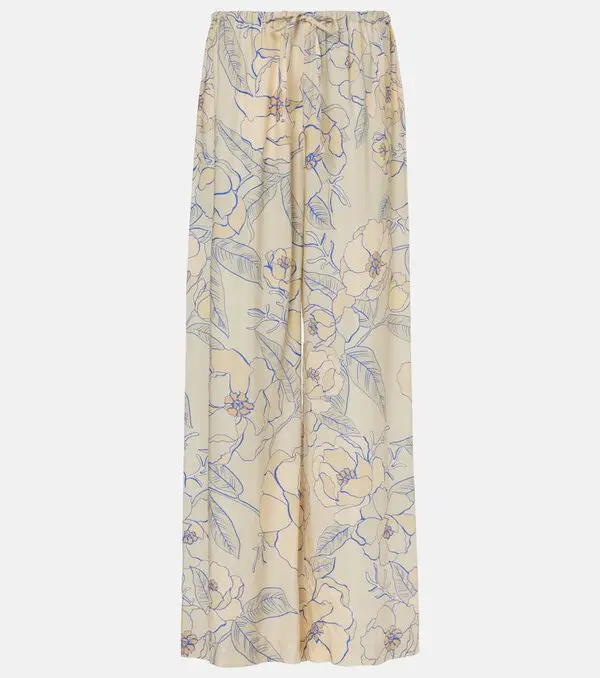 Dries Van Noten Floral Wide-leg Pants - Neutrals