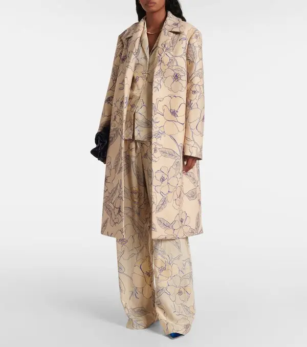Dries Van Noten Floral Wide-leg Pants - Neutrals