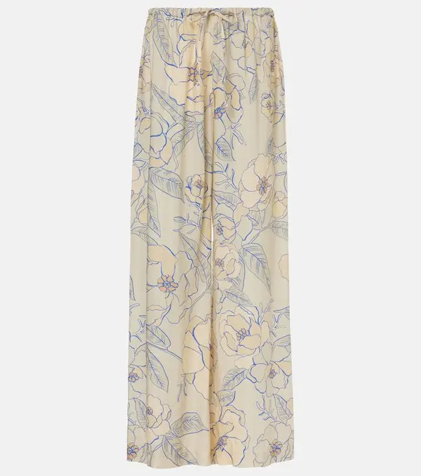 Dries Van Noten Floral Wide-leg Pants - Neutrals