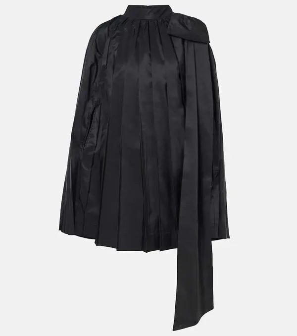 Simone Rocha Caped Pleated Taffeta Minidress