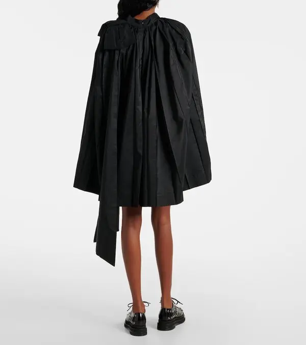 Simone Rocha Caped Pleated Taffeta Minidress