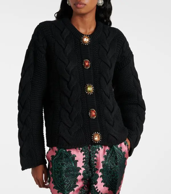 La DoubleJ Embellished Cardigan - Black