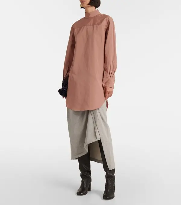 Dries Van Noten High-neck Cotton Blouse