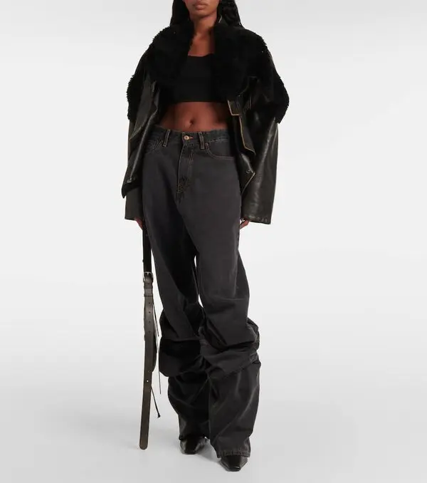 Y/project Evergreen Draped Cuff Wide-leg Jeans