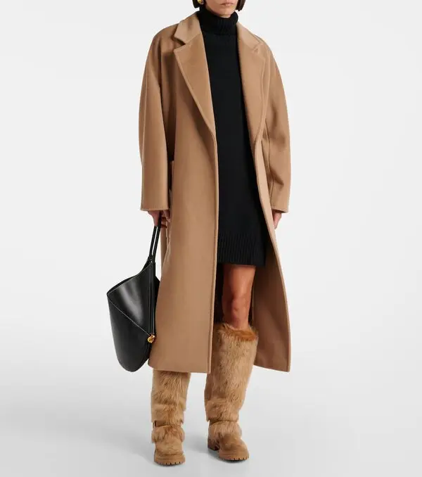GIANVITO ROSSI Shearling-trimmed Suede Knee-high Boots