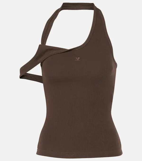 COURREGES Courrèges Deconstructed Cotton-blend Tank Top