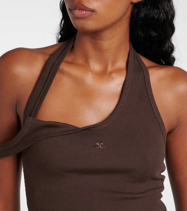 COURREGES Courrèges Deconstructed Cotton-blend Tank Top