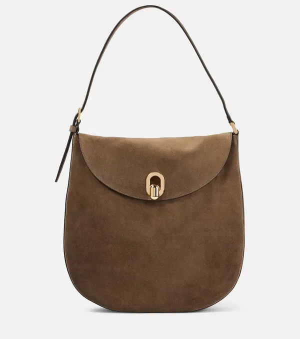 Savette Large Tondo Suede Shoulder Bag - Brown