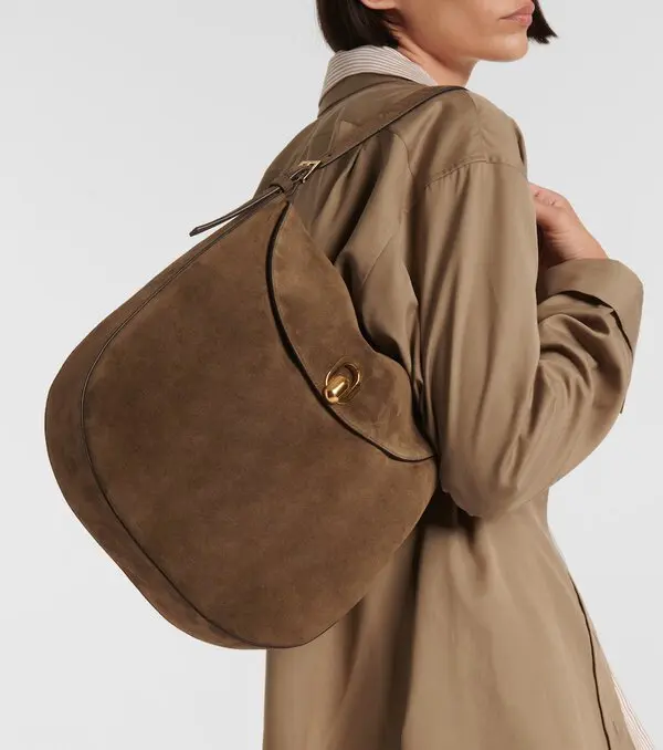 Savette Large Tondo Suede Shoulder Bag - Brown