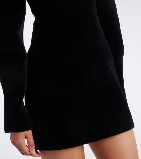 David Koma Off-shoulder Velvet Mini Dress - Black