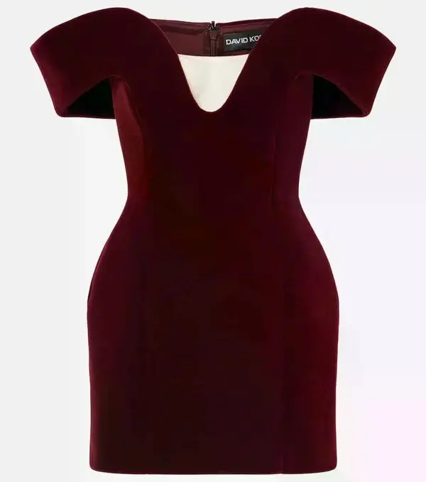 burgundy short dress off the shoulder Sheath/Column Detachable Sleeves Sequins Burgundy Short Homecoming Dre main image 0