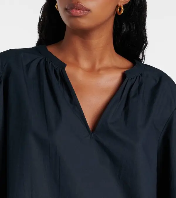 Velvet By Graham & Spencer Paola Embroidered Cotton Blouse - Black