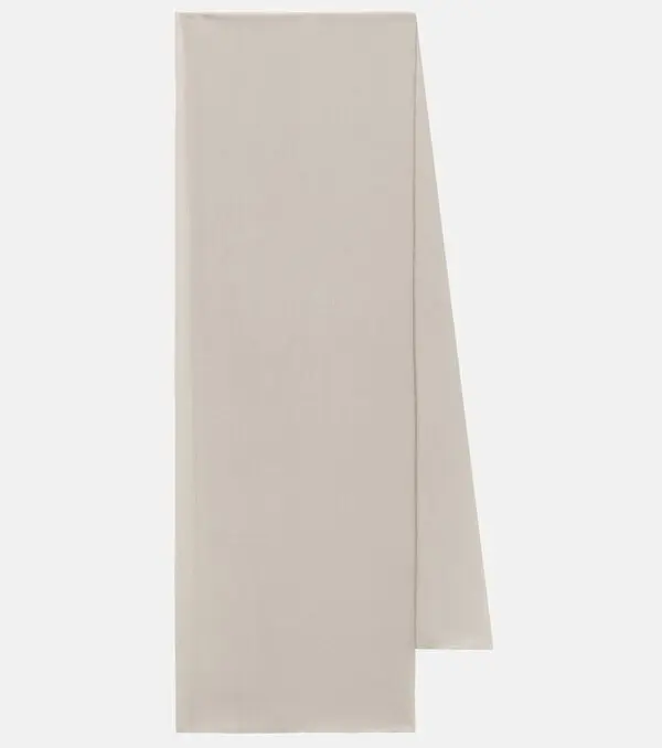 Max Mara Meandro Silk Crepon Scarf - Grey