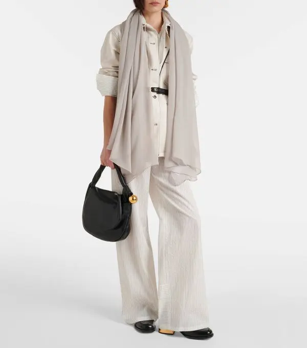 Max Mara Meandro Silk Crepon Scarf