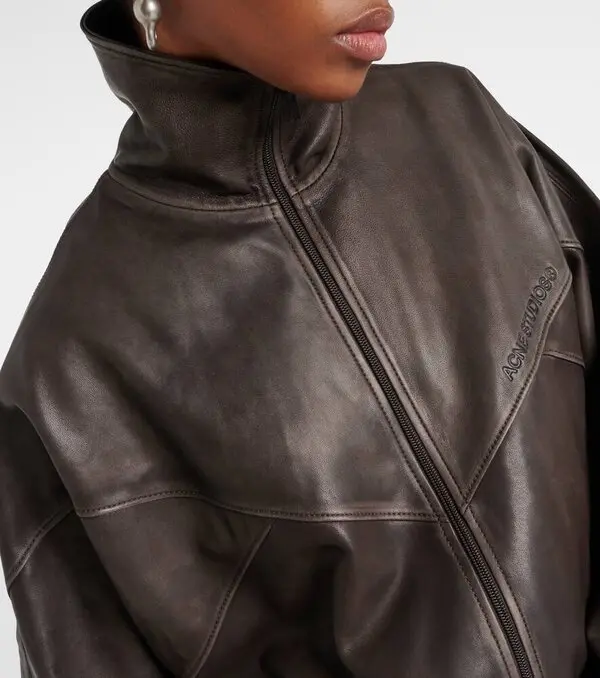 Acne Studios Letty Leather Bomber Jacket